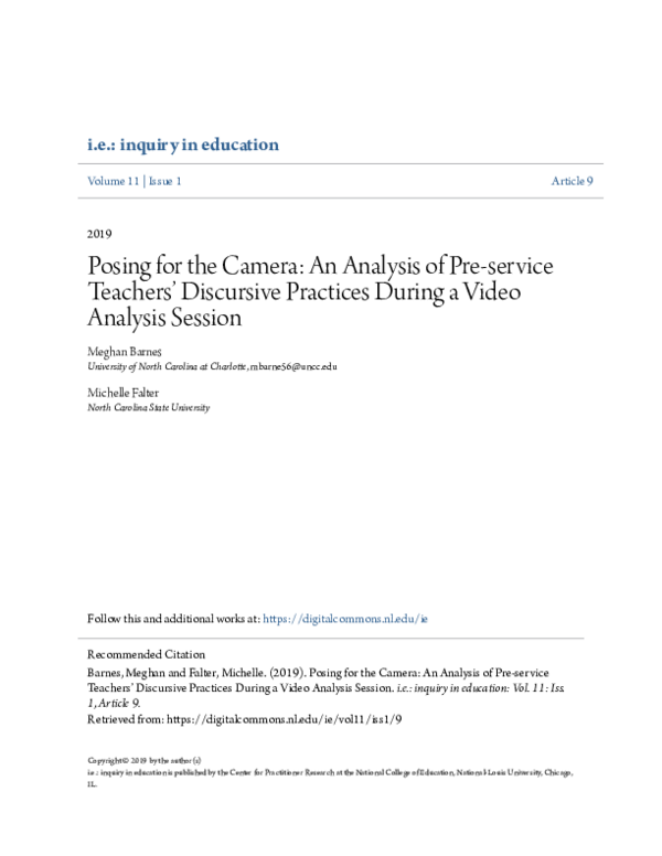 (PDF) Posing for the Camera: An Analysis of Pre-service Teachers ...