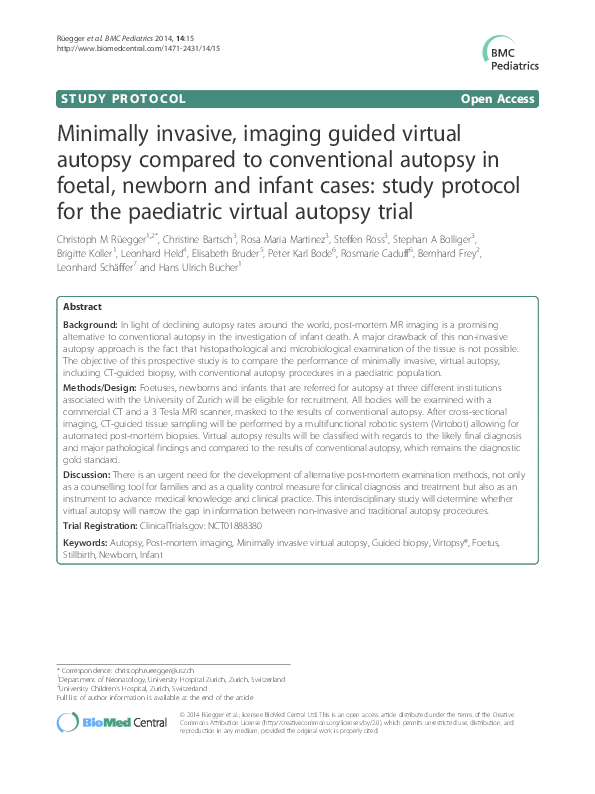 (PDF) Minimally invasive, imaging guided virtual autopsy compared to ...