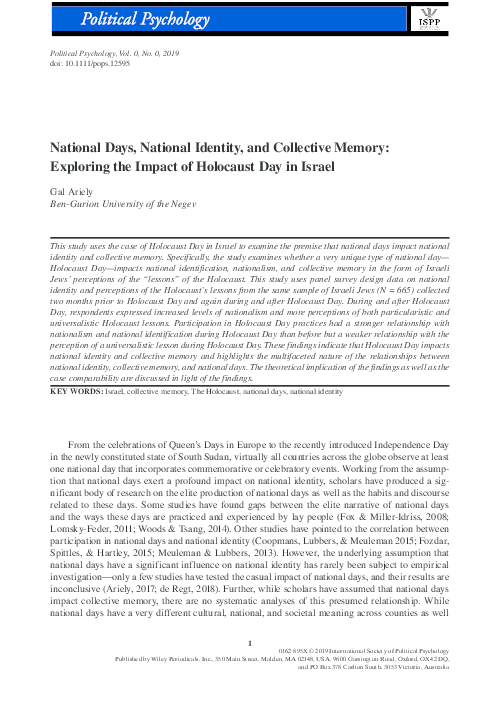 (PDF) National Days, National Identity, and Collective Memory ...