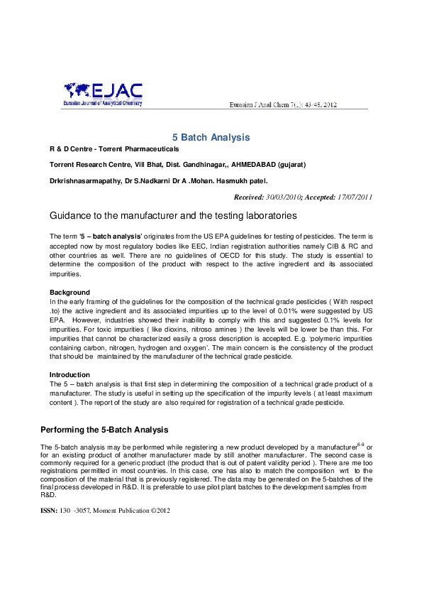(PDF) 5 Batch Analysis