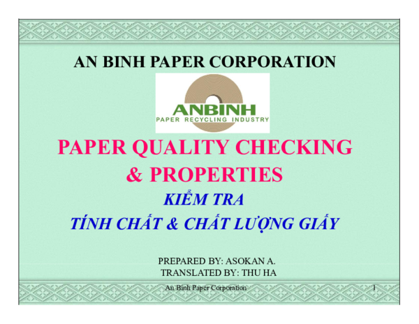 (DOC) Paper Quality Testing