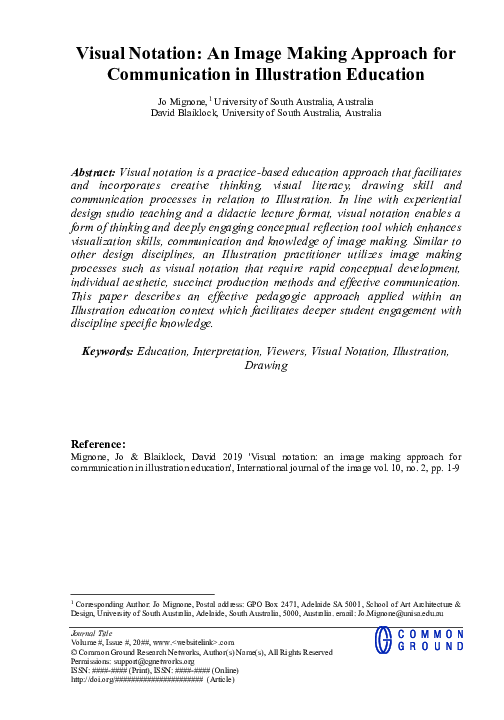 (PDF) Visual Notation: An Image Making Approach for Communication in Illustration Education