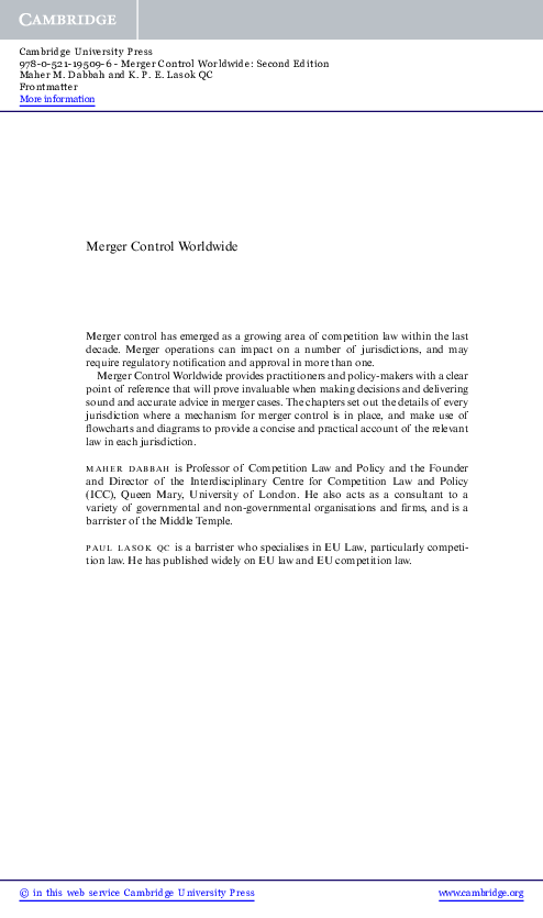 (PDF) Merger Control Worldwide-Costa Rica Chapter