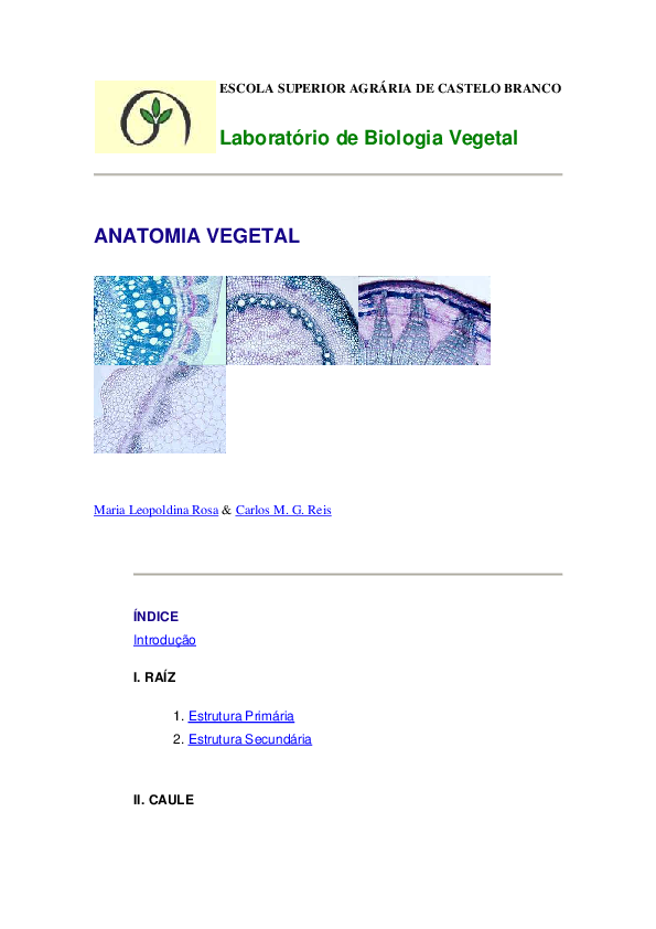 (PDF) ESCOLA SUPERIOR AGRÁRIA DE CASTELO BRANCO Laboratório de Biologia ...