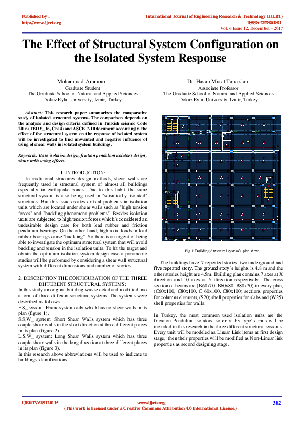 (PDF) IJERT-The effect of structural system configuration on the isolated system response ...
