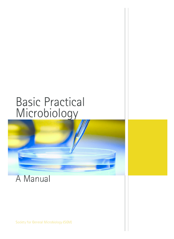 (PDF) Basic Practical Microbiology A Manual Society for General Microbiology (SGM