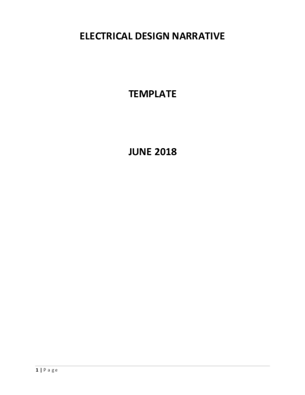 (PDF) ELECTRICAL DESIGN NARRATIVE TEMPLATE