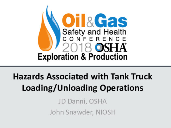 (PDF) Hazards Associated with Tank Truck Loading/Unloading Operations