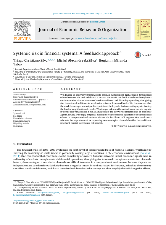 (PDF) Systemic risk in financial systems: A feedback approach