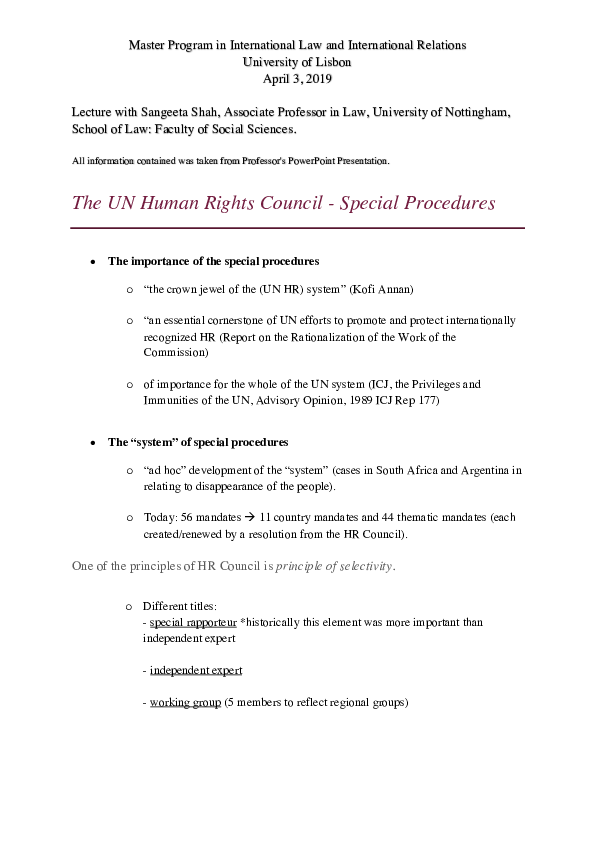 (PDF) The UN Human Rights Council