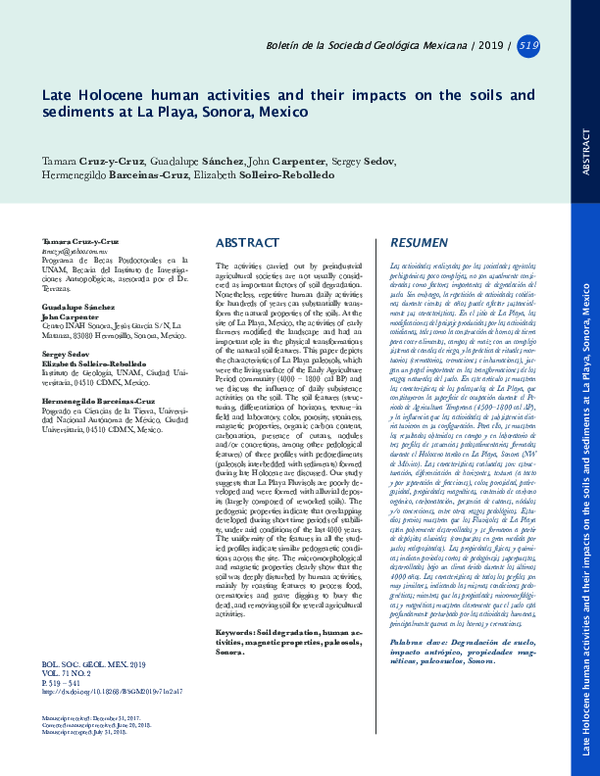 (PDF) Late Holocene human activities and their impacts on the soils and ...