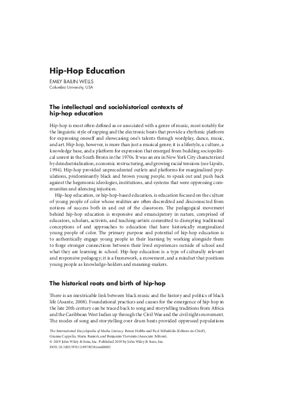 (PDF) Hip-Hop Education