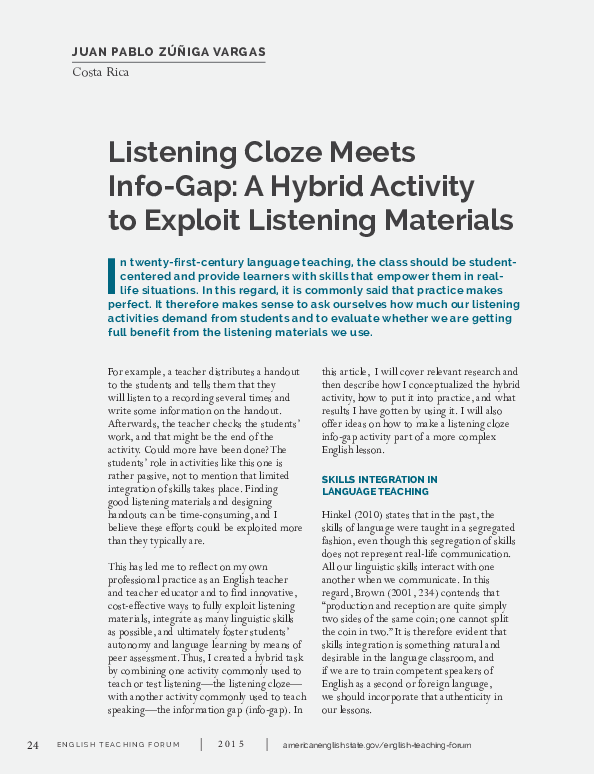 (PDF) Listening Cloze Meets Info-Gap: A Hybrid Activity to Exploit ...