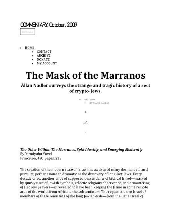 (PDF) The Mask of the Marranos