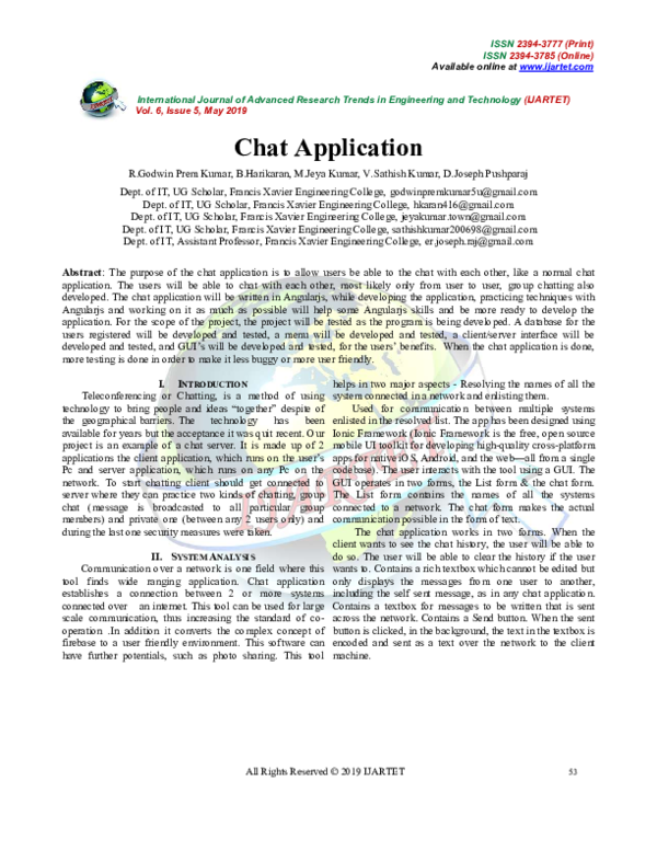 (PDF) Chat Application