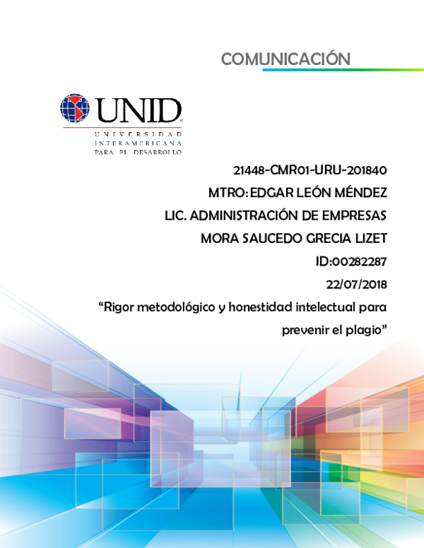 (PDF) "Rigor metodológico y honestidad intelectual para prevenir el plagio"