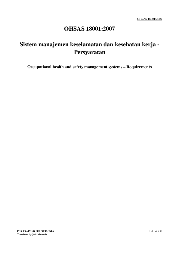 (PDF) Occupational health and safety management systems - Requirements