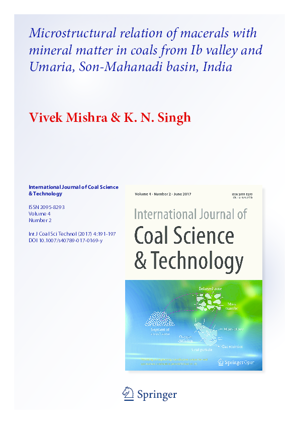 (PDF) Microstructural relation of macerals with mineral matter in coals ...