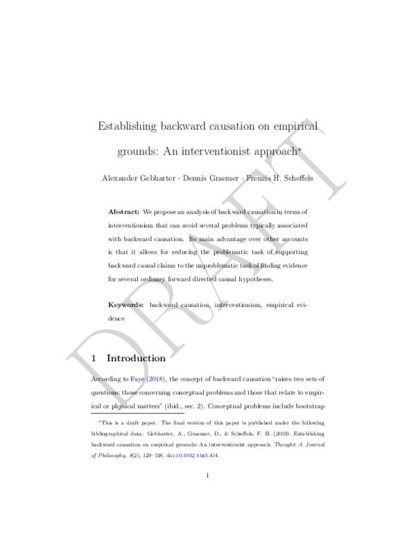 (PDF) Establishing backward causation on empirical grounds: An ...