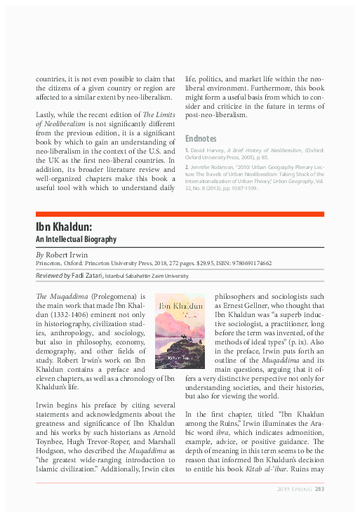 (PDF) Ibn Khaldun: An Intellectual Biography