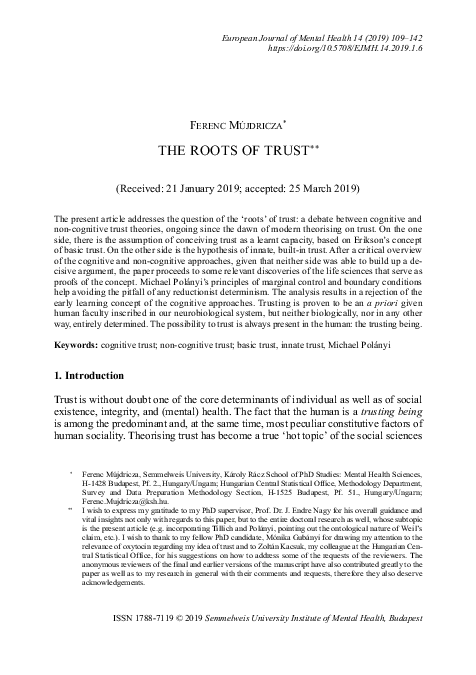 (PDF) The Roots of Trust