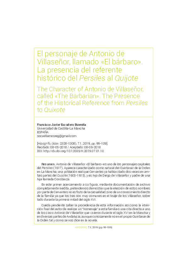 (PDF) El personaje de Antonio de Villaseñor, llamado «El bárbaro». La ...