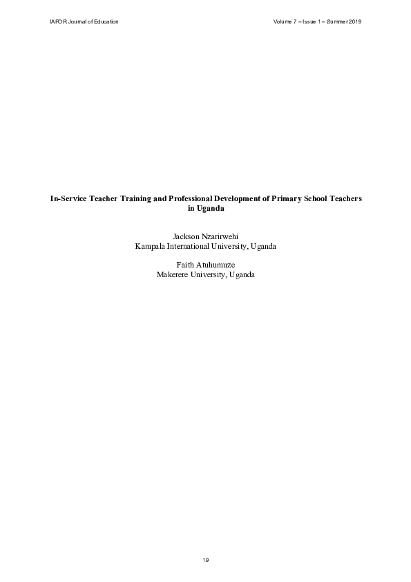 (PDF) In-Service Teacher Training and Professional Development of ...