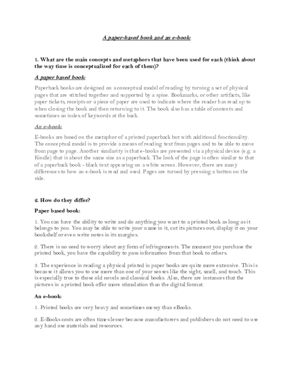 (DOC) A paper-based book and an e-book | MUNIBA KHAN - Academia.edu