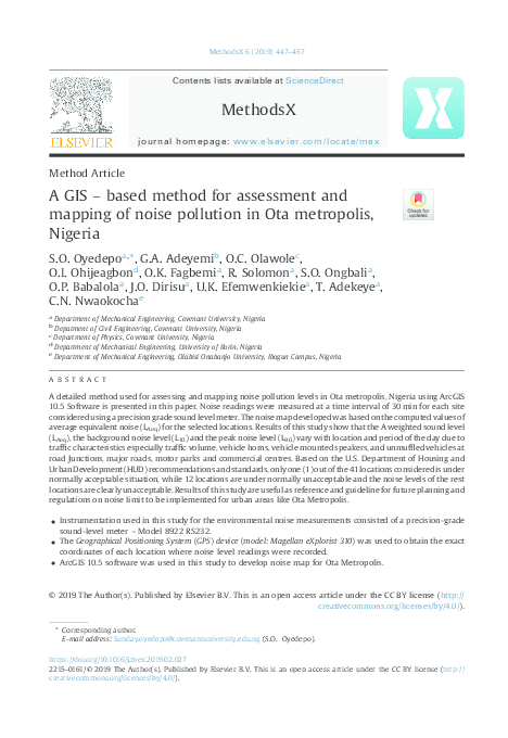Pdf A Gis Based Method For Assessment And Mapping Of Noise Pollution