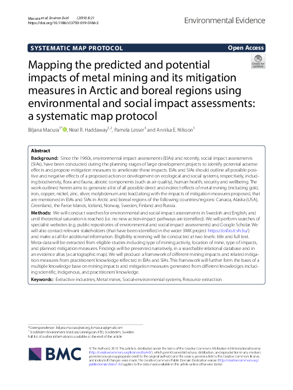 (PDF) Mapping the predicted and potential impacts of metal mining and its mitigation measures in ...
