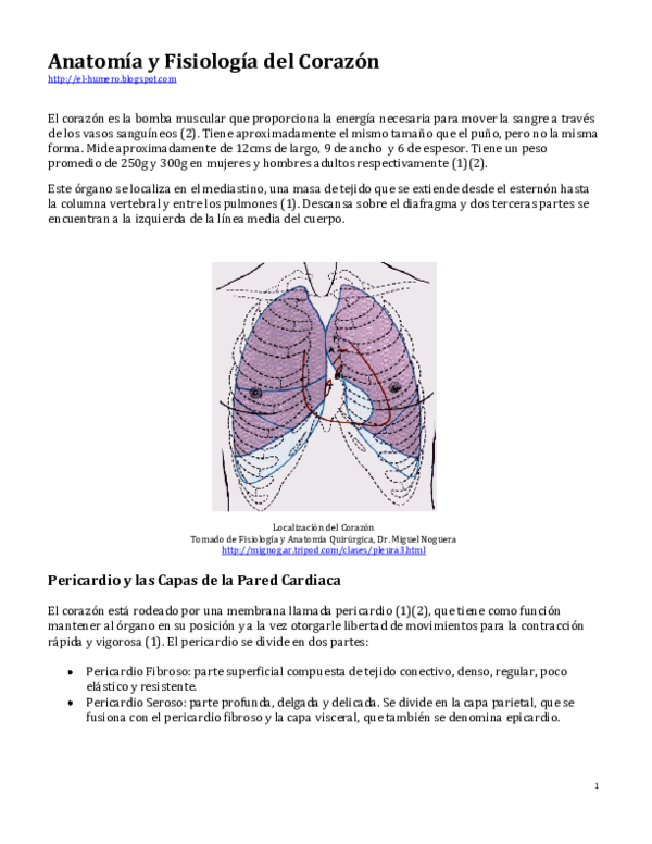 (PDF) Anatomía y Fisiología del Corazón Pericardio y las Capas de la ...