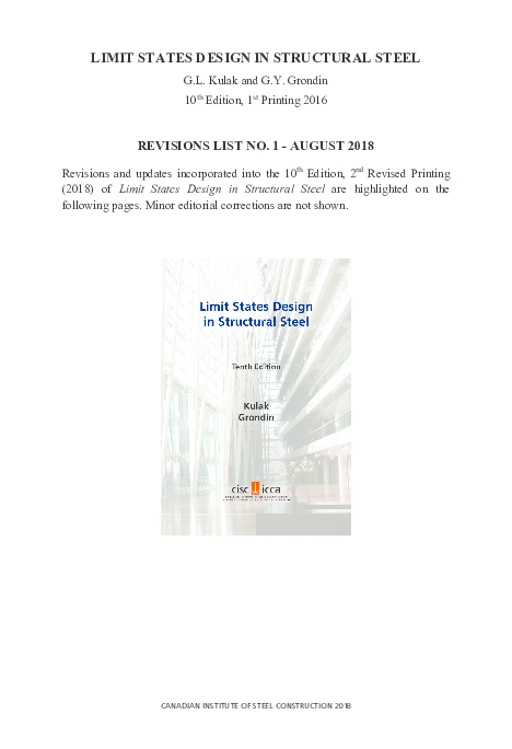 (PDF) LIMIT STATES DESIGN IN STRUCTURAL STEEL REVISIONS LIST NO. 1 ...