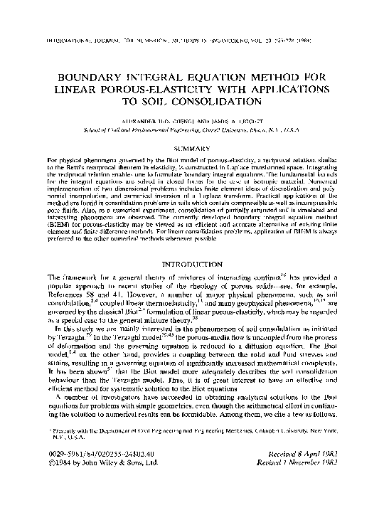 (PDF) Boundary integral equation method for linear porous-elasticity with applications to soil ...