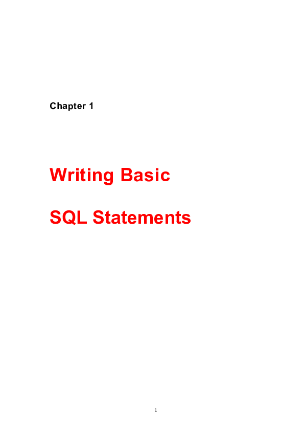 Pdf Writing Basic Sql Statements