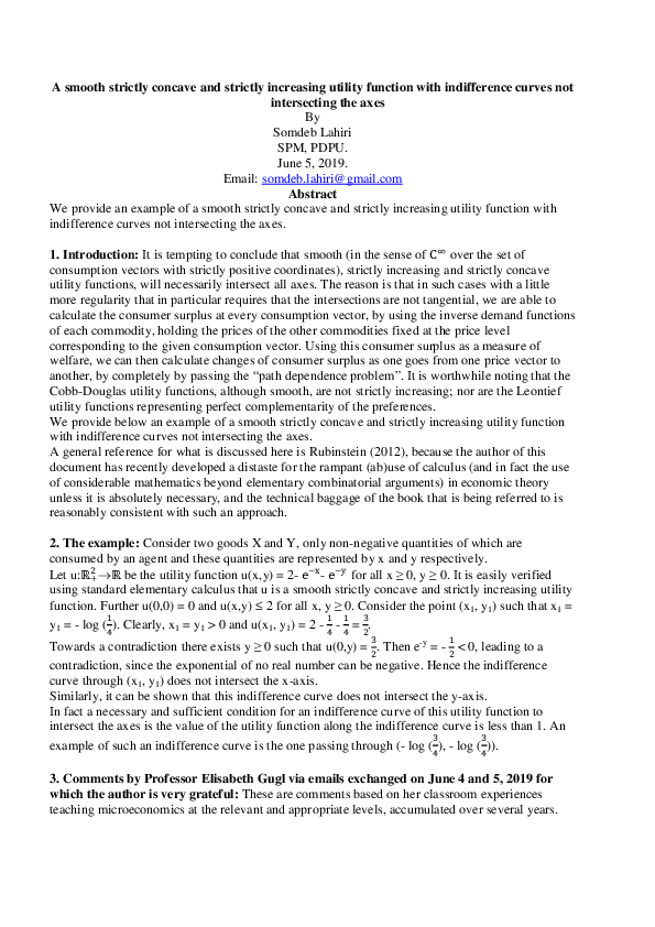 (PDF) A smooth strictly concave and strictly increasing utility ...