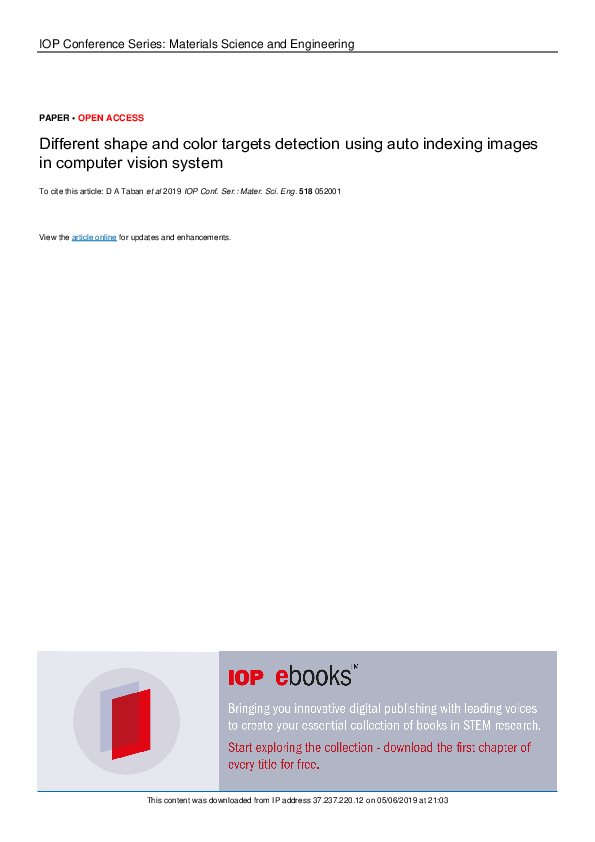 (PDF) Different shape and color targets detection using auto indexing ...