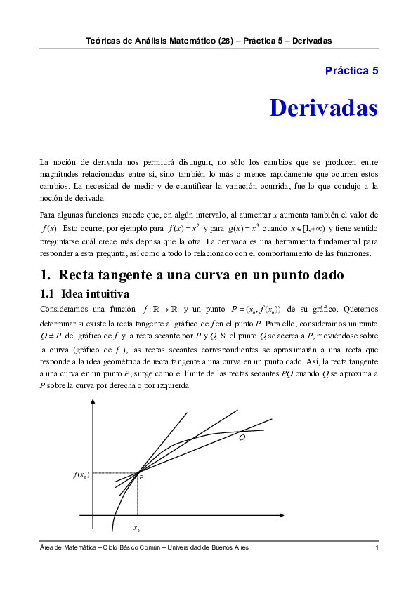 (PDF) Teóricas de Análisis Matemático (28) -Práctica 5 -Derivadas