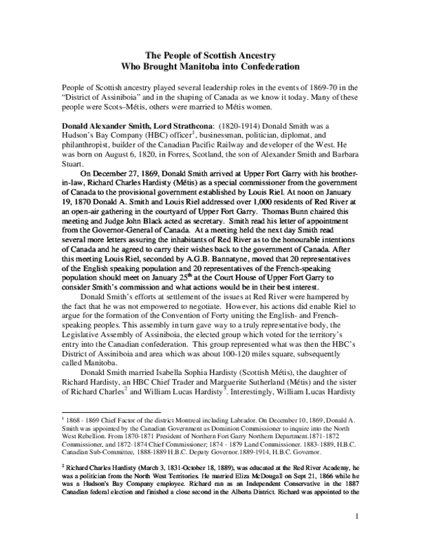 (PDF) The People of Scottish and Scots-Metis Ancestry Who Brought ...
