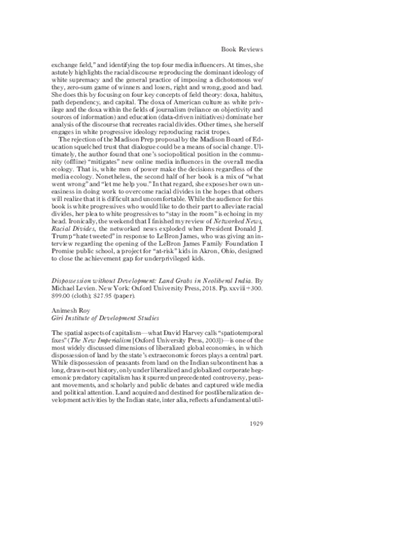 (PDF) Book Review: 'Dispossession without Development- Land Grabs in ...