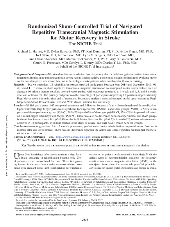 (PDF) Randomized Sham-Controlled Trial of Navigated Repetitive ...