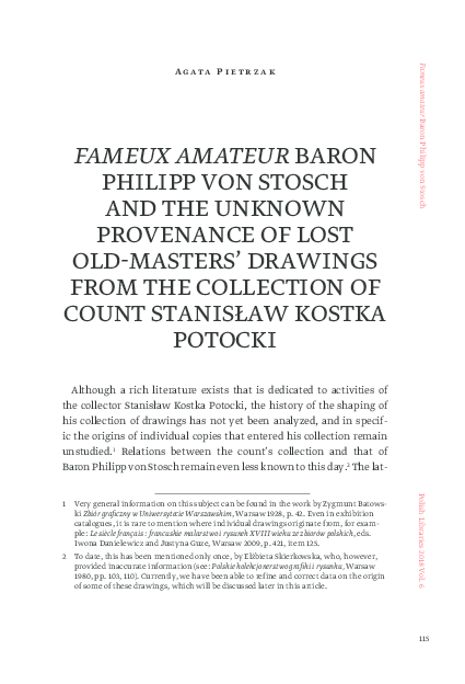 (PDF) Fameux Amateur Baron Philipp von Stosch and the Unknown ...