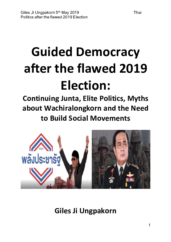 (DOC) Guided Democracy after the flawed 2019 Election: Continuing Junta ...