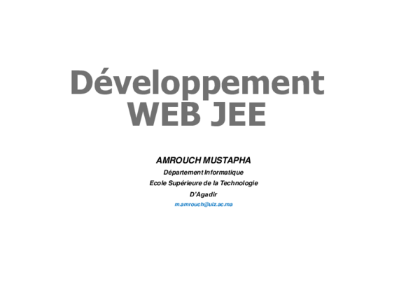 (PDF) Développement WEB JEE