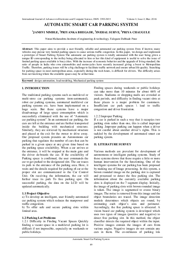 (PDF) Automatic Smart Car Parking System 49