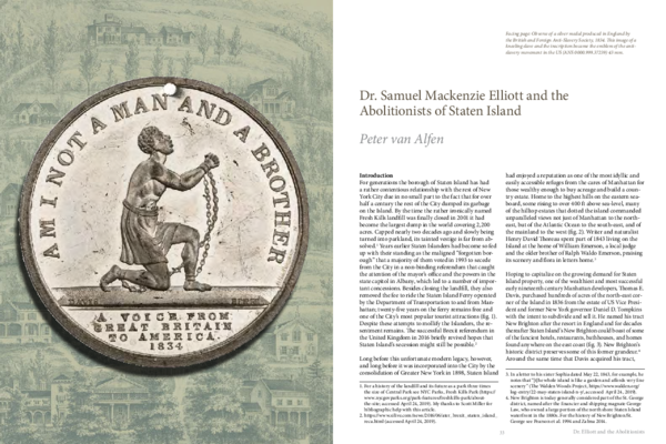 (PDF) Dr. Samuel Mackenzie Elliott and the Abolitionists of Staten Island