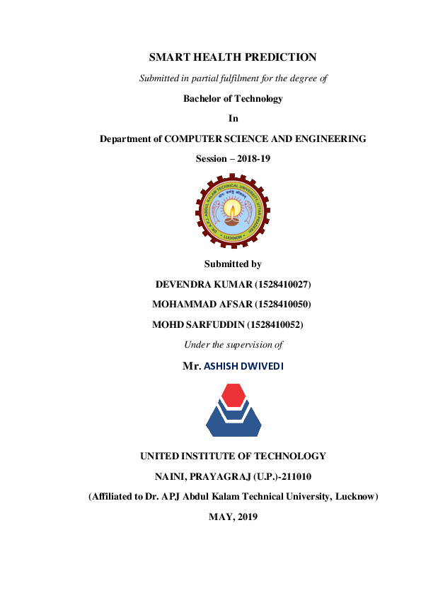 (DOC) SMART HEALTH PREDICTION