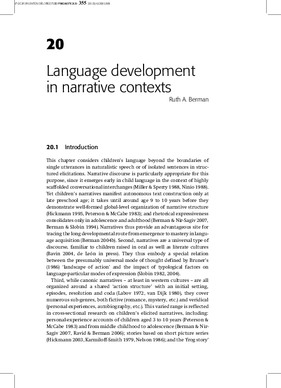 (PDF) Language development in narrative contexts