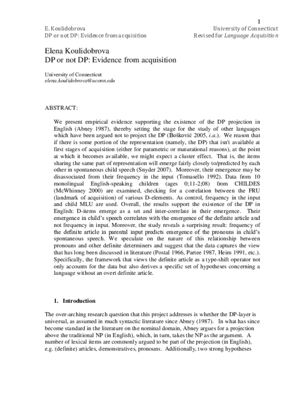 (PDF) DP or not DP: Evidence from acquisition