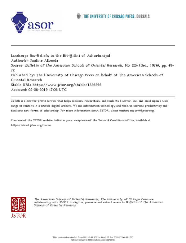 (PDF) Landscape Bas-Reliefs in the Bit-Hilani of Ashurbanipal (Part 1)