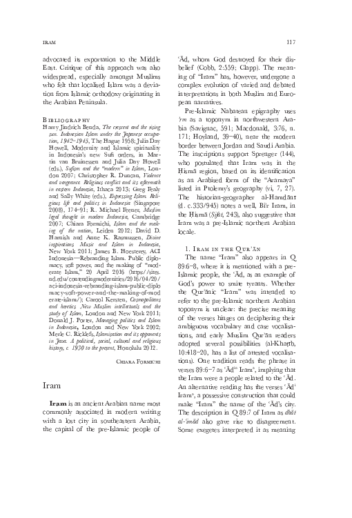 (PDF) Iram - Encyclopaedia of Islam Three